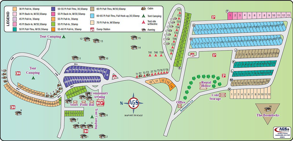 Camp Map - Katmandu RV Park & Campground
